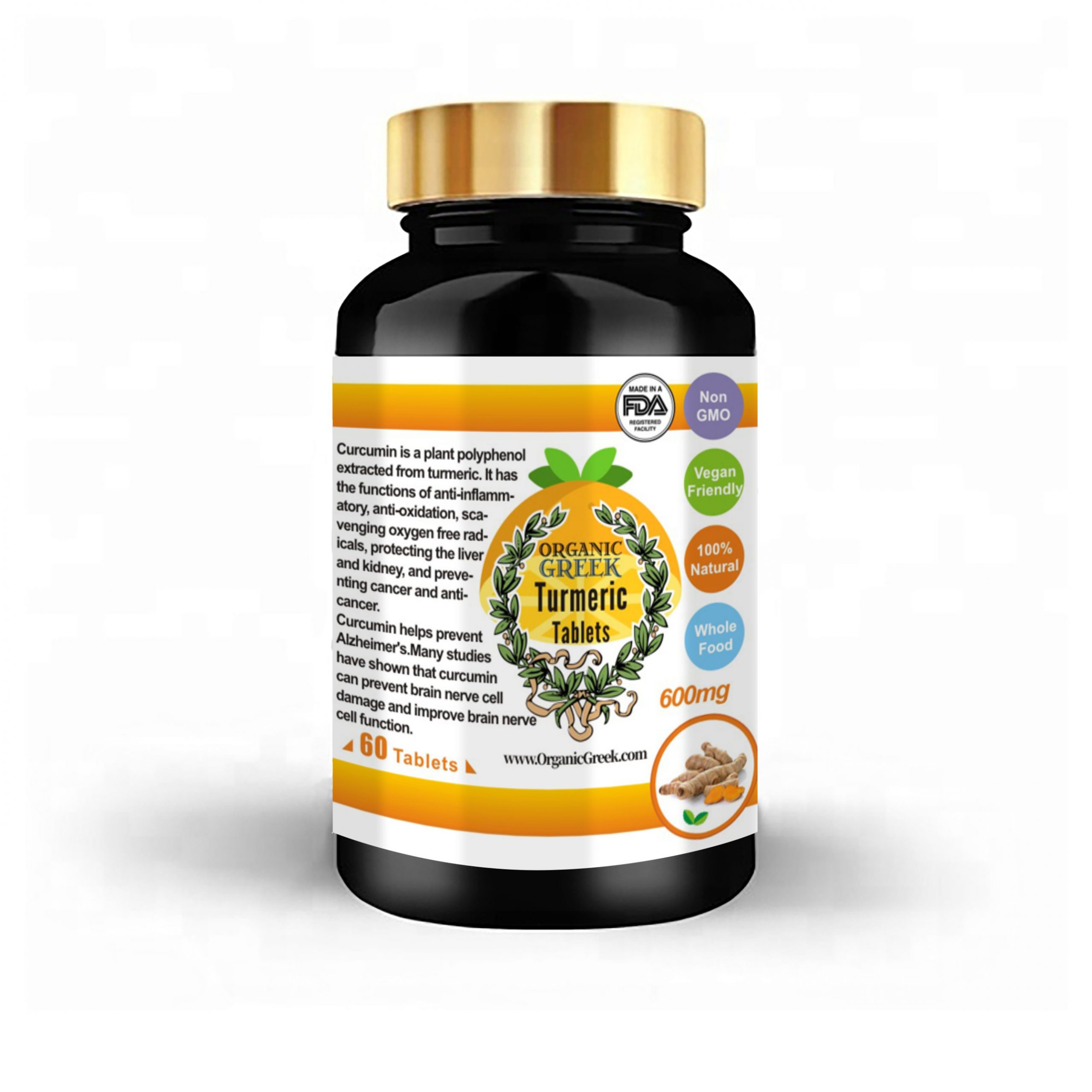 OrganicGreek Turmeric Herbal Supplement Tablets offer natural immune ...