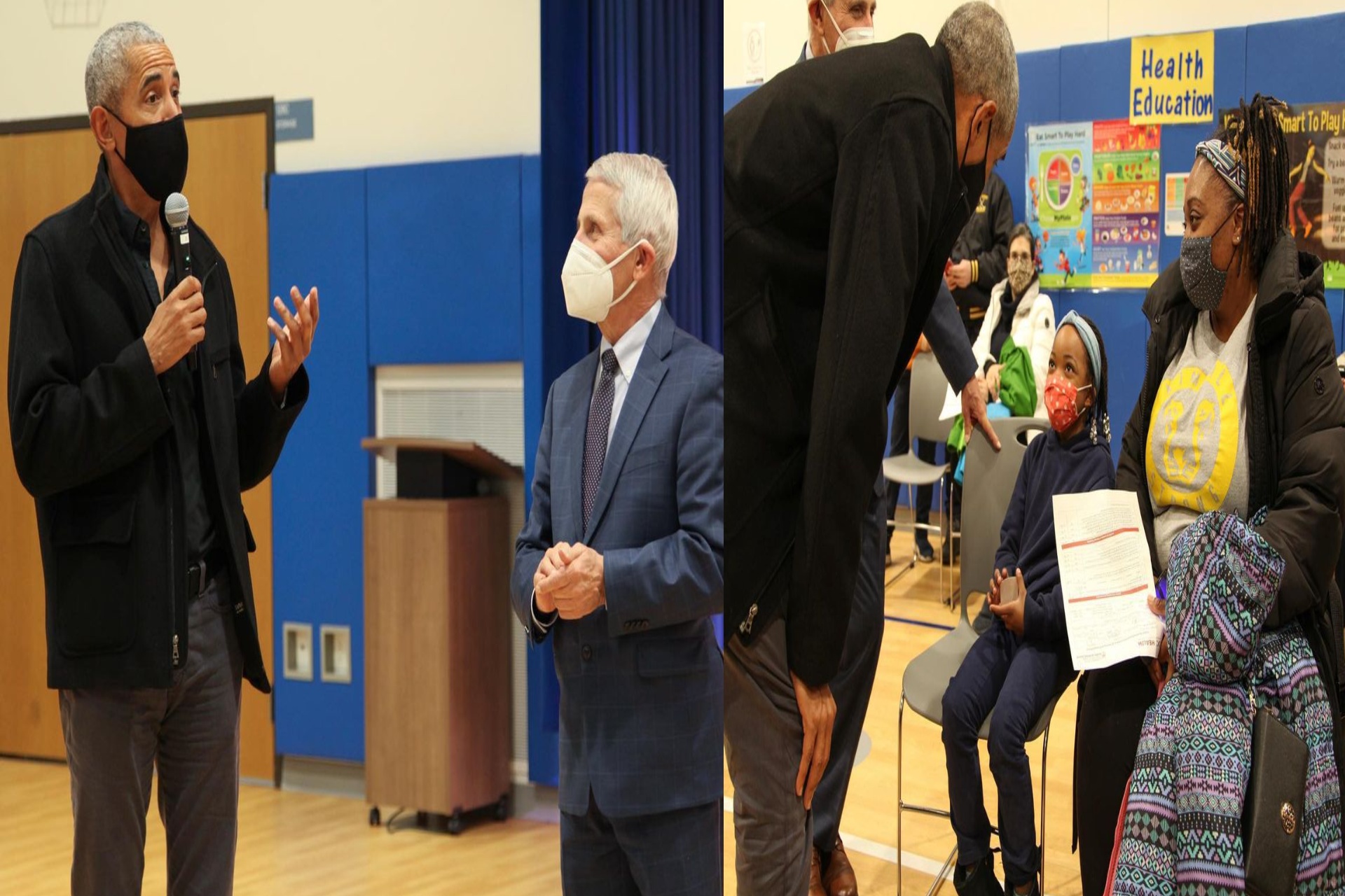 Obama and Fauci surprise parents and children at DC vaccination site