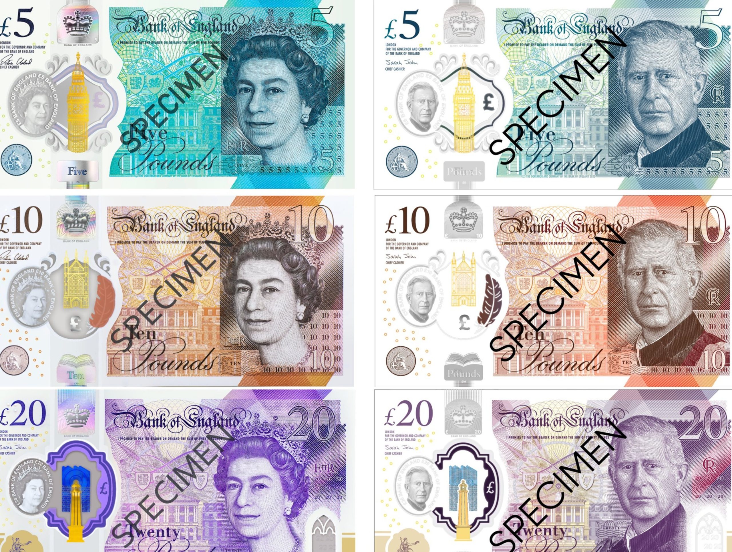 New British banknotes featuring portrait of his Majesty King Charles ...