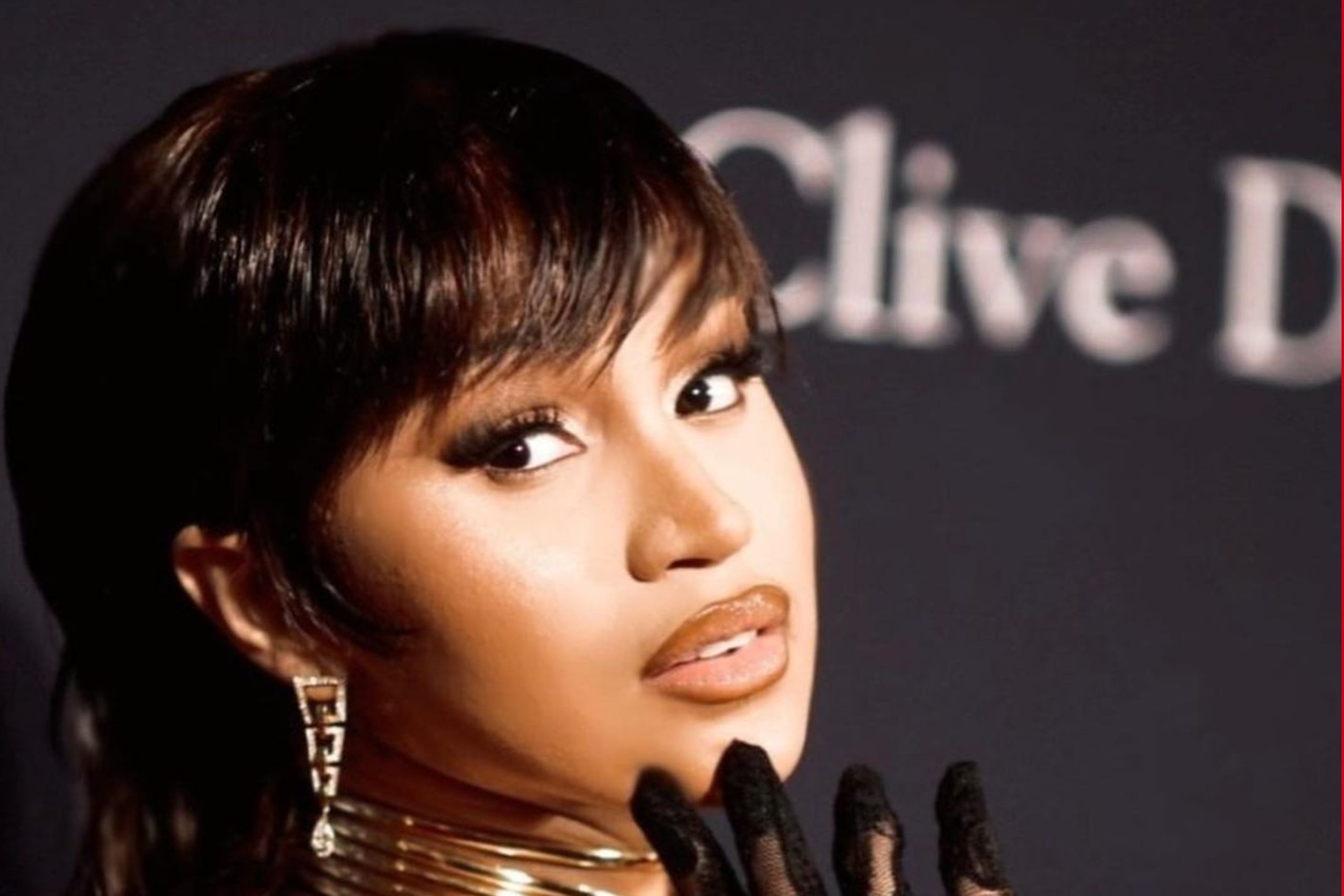 Celebrity Rapper Cardi B Wows in Lace-and-Leather Ensemble and Gold ...