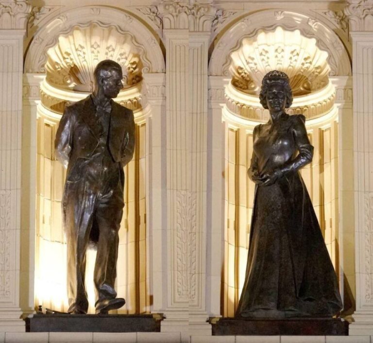 King Charles gets emotional at unveiling of new statues of Queen ...